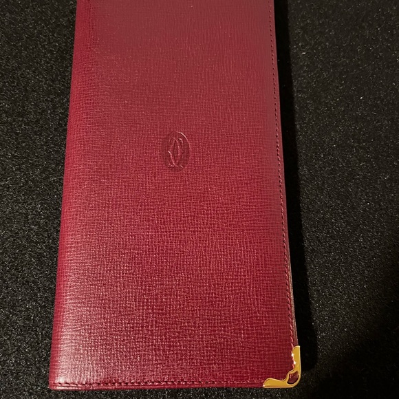Cartier | Bags | Euc Cartier Burgundy Long Folding Wallet | Poshmark
